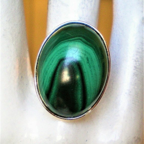 Jewelry | Vintage Large 14k Yellow Gold Bezel Set Malachite Cocktail Statement Ring 174 G | Poshmark